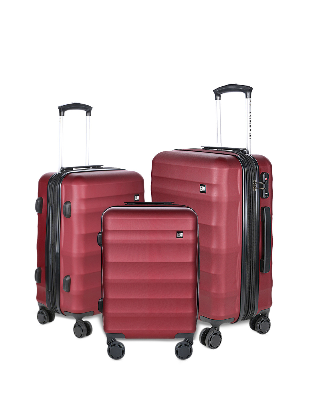 Buy Nasher Miles Set Of 3 Rome Textured Hard Trolley Bags 55, 65 & 75 ...