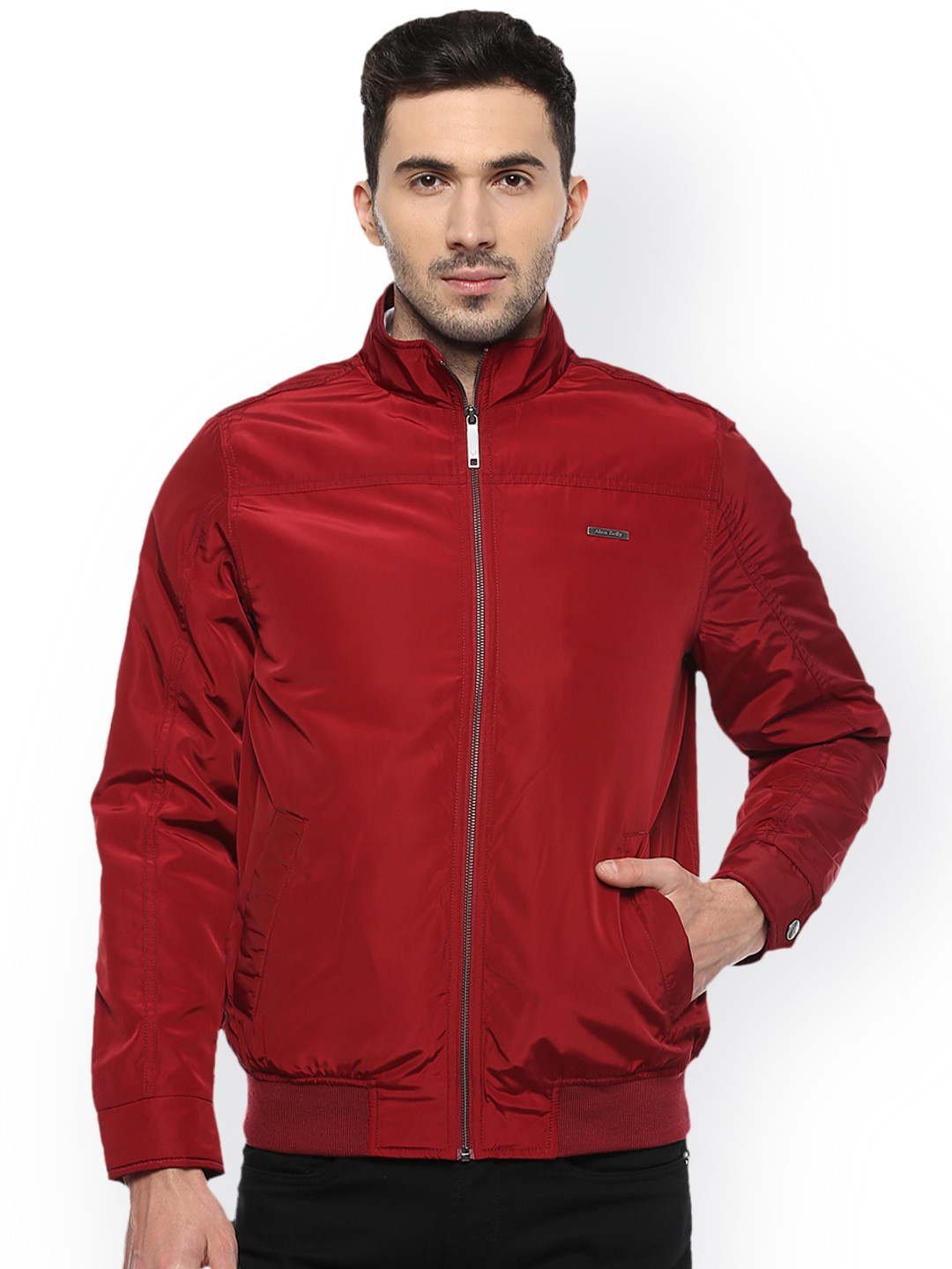 Buy Allen Solly Men Red Solid Bomber - Jackets for Men 6705887 | Myntra