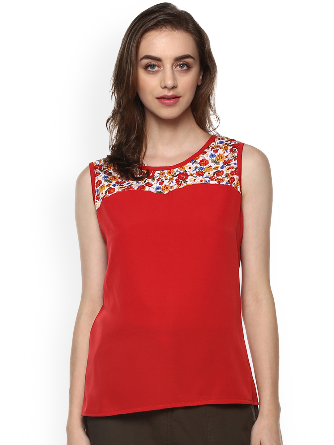 Buy Mayra Women Red Printed Top - Tops for Women 6707195 | Myntra