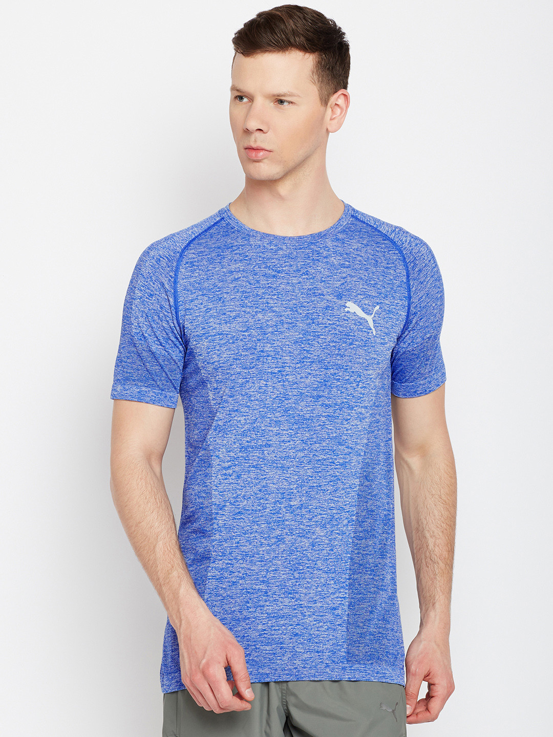 Buy Puma Men Blue Solid Round Neck T Shirt - Tshirts for Men 6708699 ...