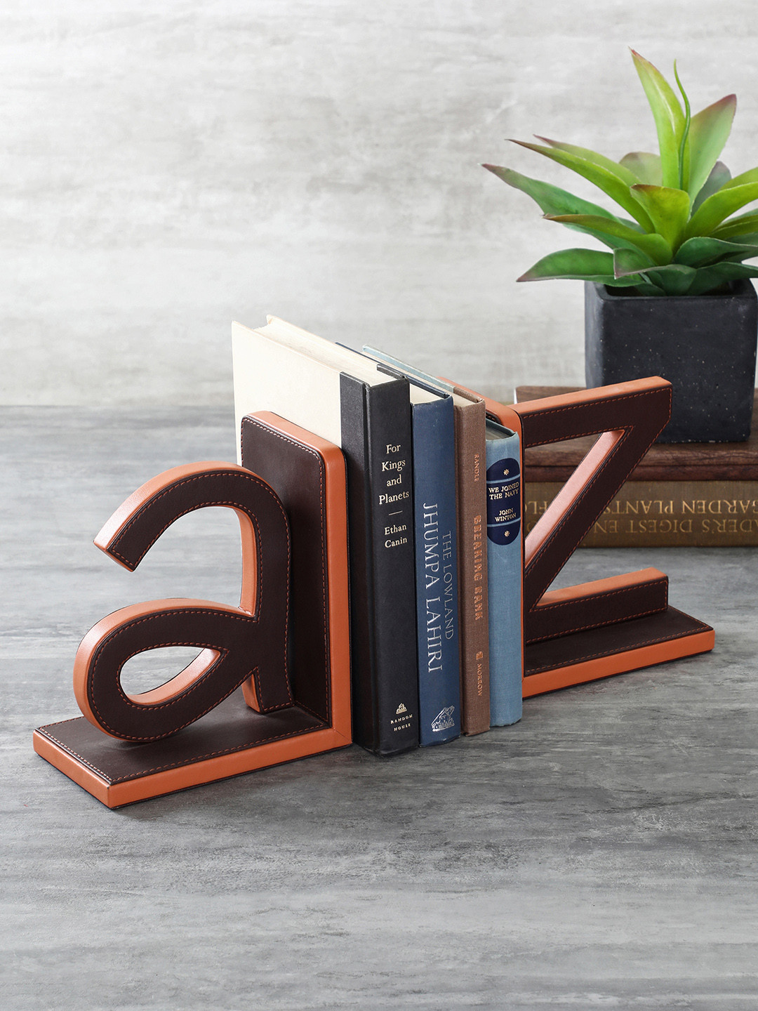 Buy Pure Home & Living Brown Alphabet AZ Bookends - Organisers for ...