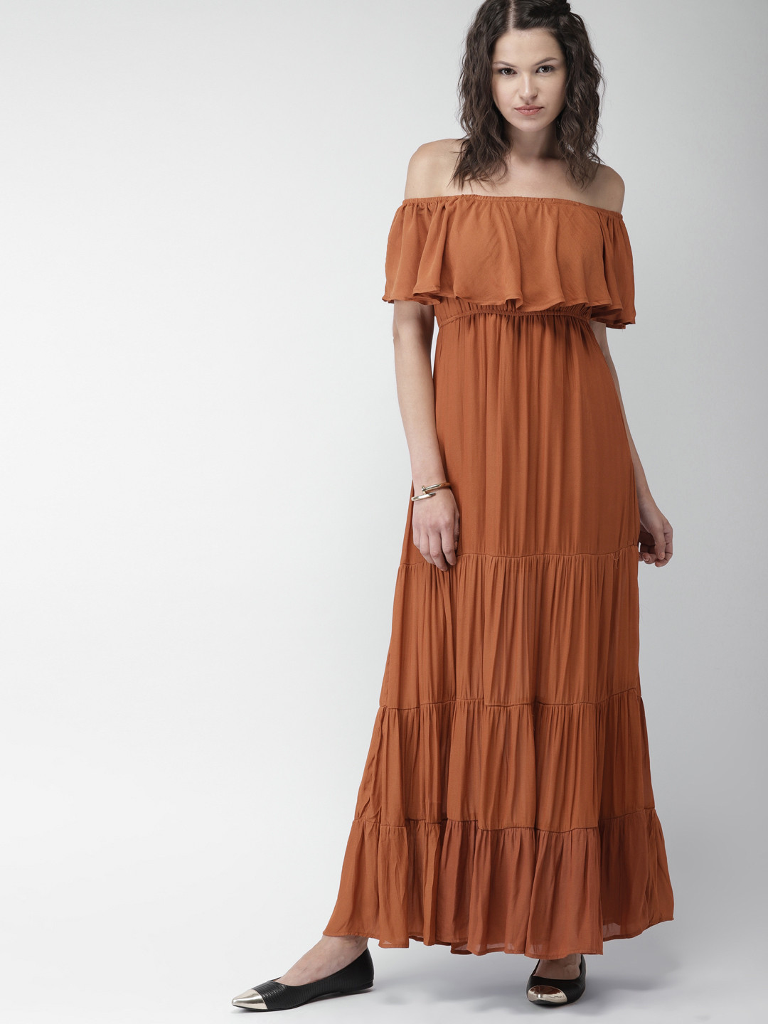Buy FOREVER 21 Women Brown Solid Maxi Dress - Dresses for Women 6723450 ...