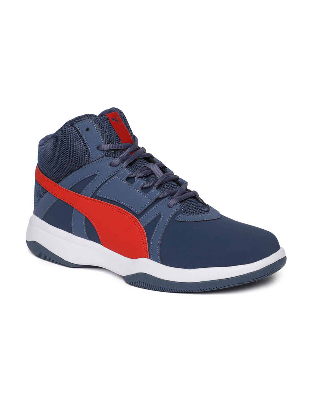 Buy Puma Men Blue Striped Mesh Mid Top Sneakers - Casual Shoes for Men ...