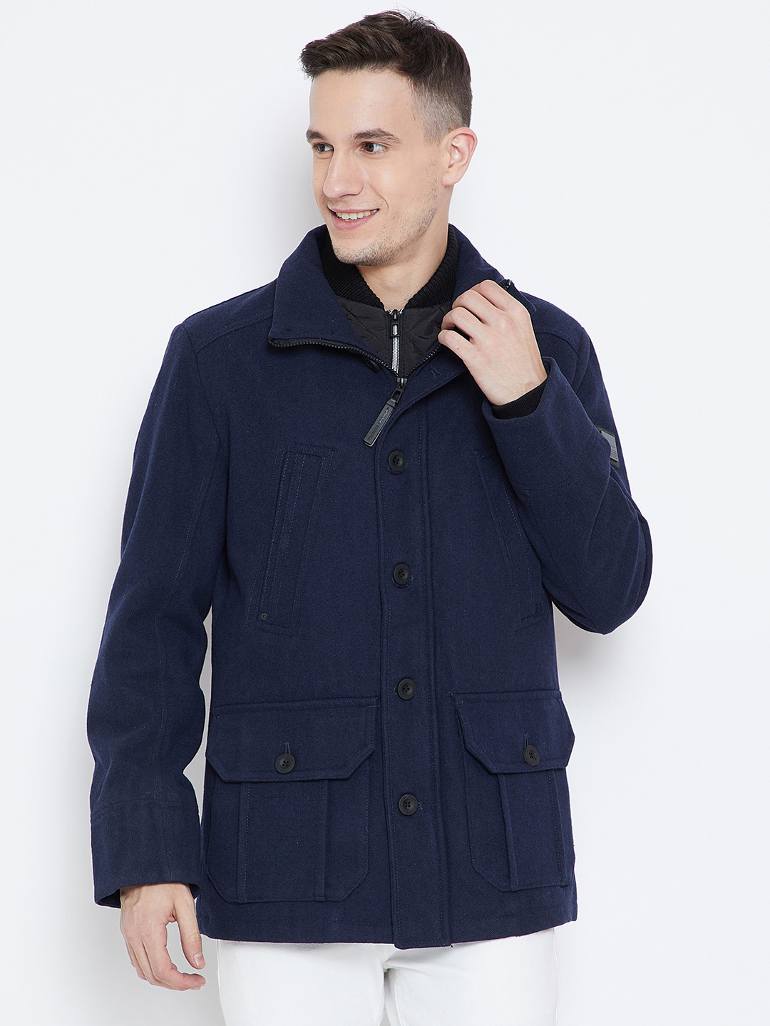Buy Tom Tailor Men Blue Solid Bomber Jacket - Jackets for Men 6744656 ...