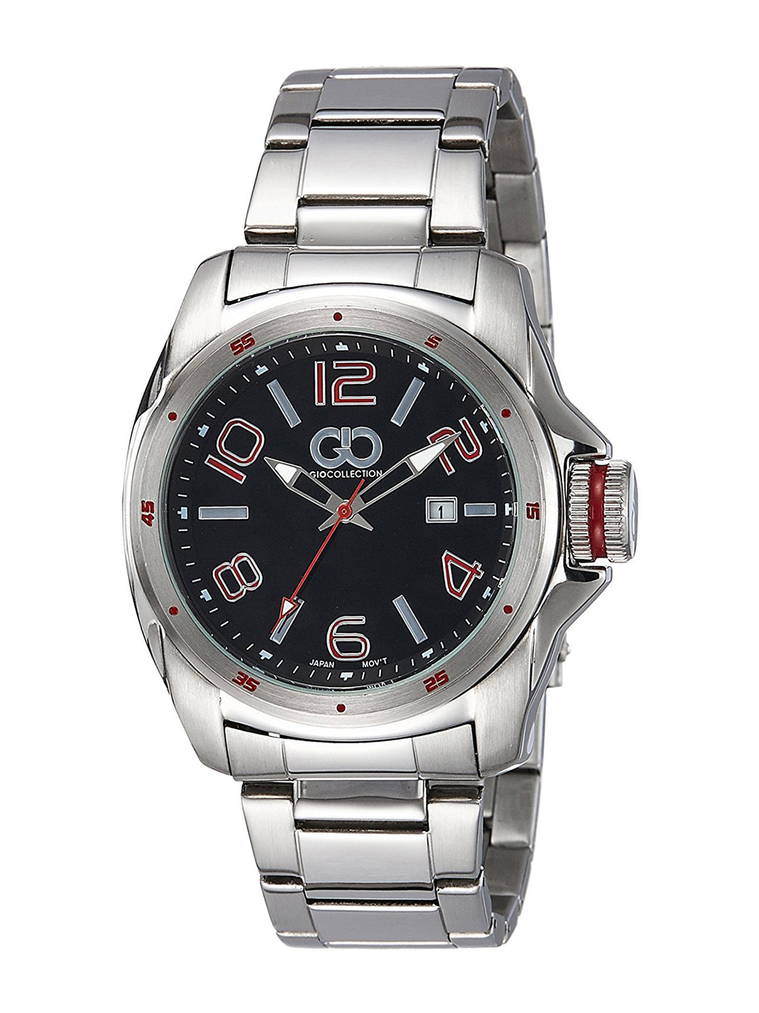 Buy GIO COLLECTION Men Silver Toned & Black Analogue Watch - Watches ...