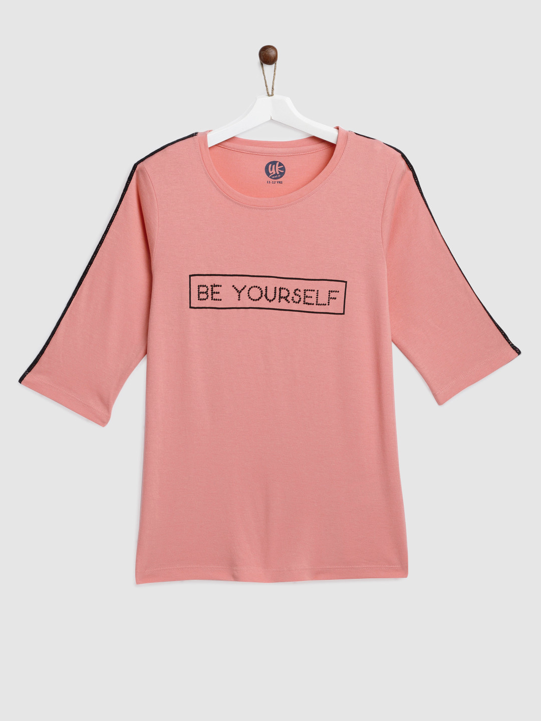 Buy YK Girls Pink Printed Round Neck T Shirt - Tshirts for Girls ...