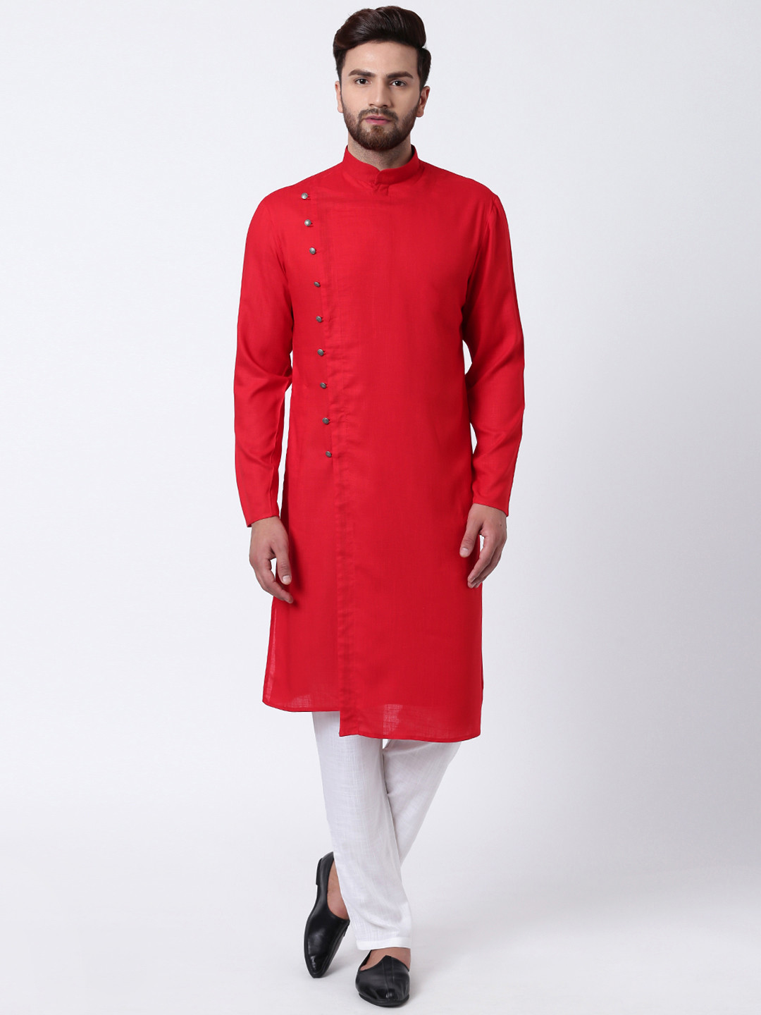 Buy I Know Men Red Solid Straight Kurta - Kurtas for Men 6765871 | Myntra