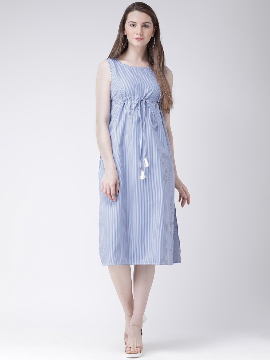 Buy Pinwheel Women Blue Striped A Line Dress Dresses For Women