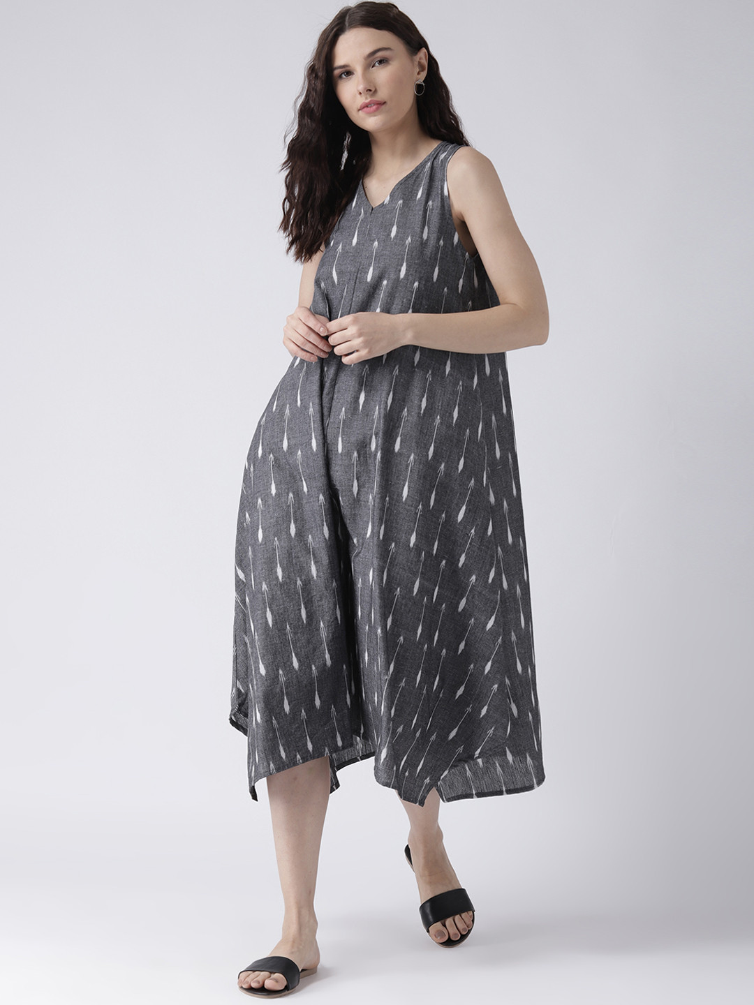 Buy Pinwheel Women Grey Printed A Line Dress - Dresses for Women ...