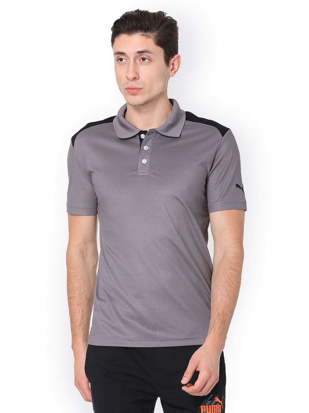 Buy Puma Men Grey Solid Polo Collar T Shirt - Tshirts for Men 6779445 ...