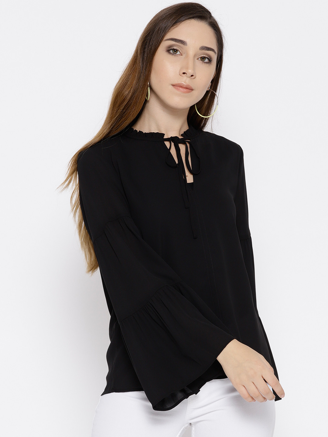 Buy Vero Moda Women Black Solid A Line Top - Tops for Women 6788130 ...