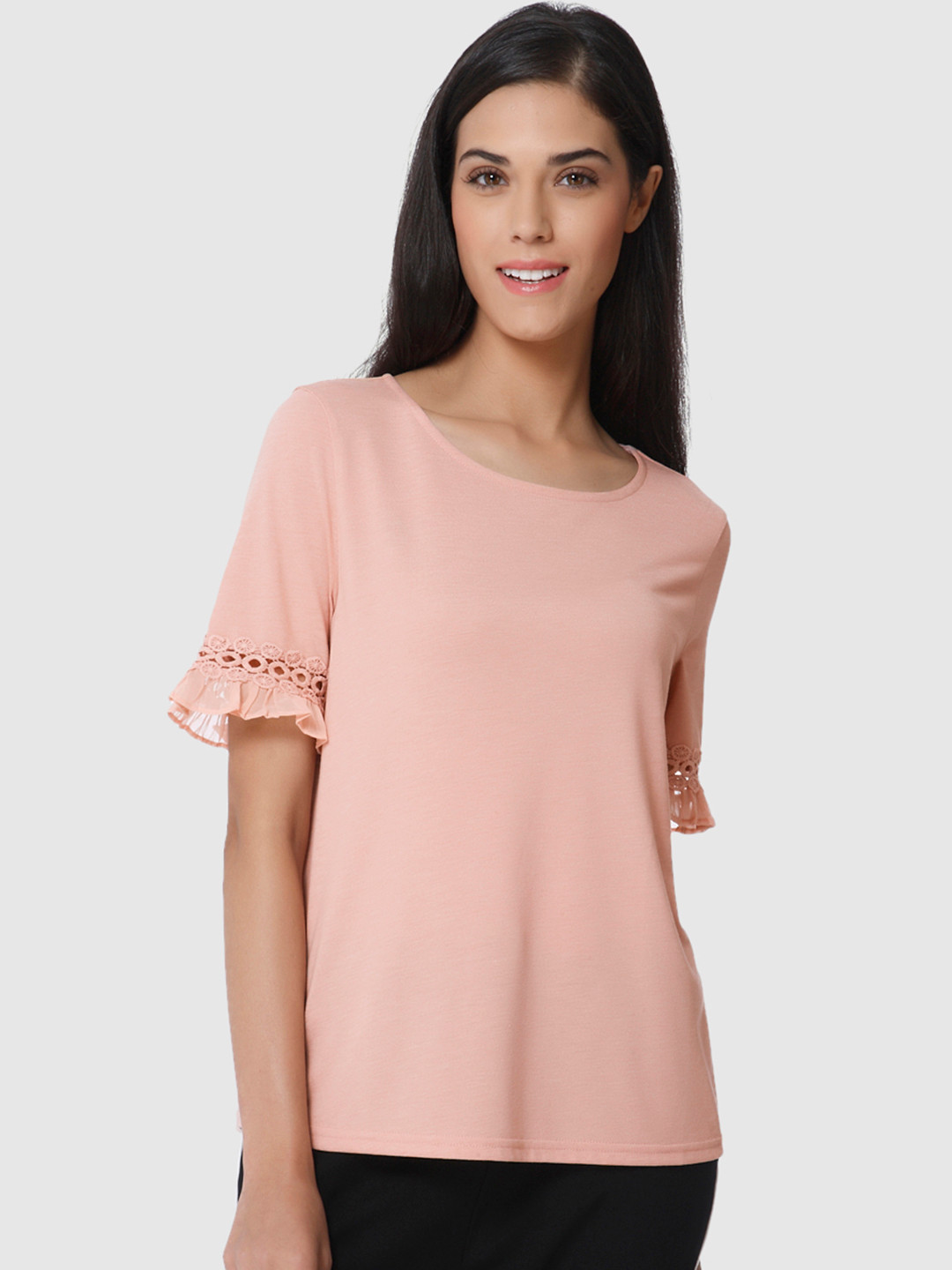 Buy Vero Moda Women Pink Solid Top - Tops for Women 6793362 | Myntra