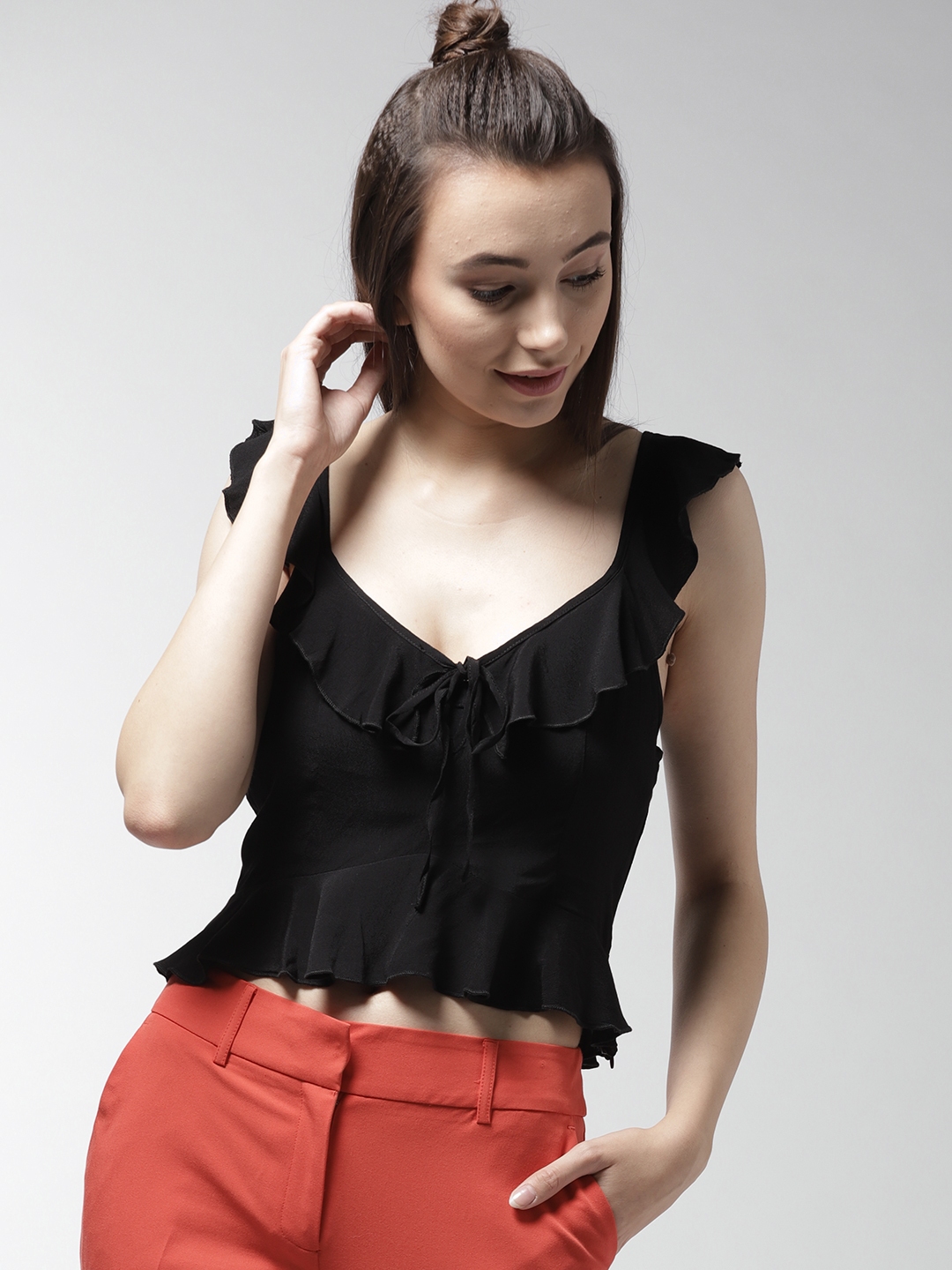 Buy Forever 21 Women Black Solid Top Tops For Women 6795007 Myntra