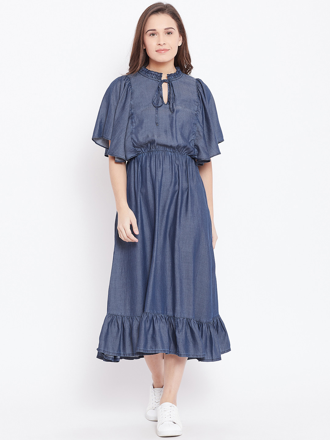 Buy Vero Moda Women Blue Solid A Line Dress - Dresses for Women 6795787 ...