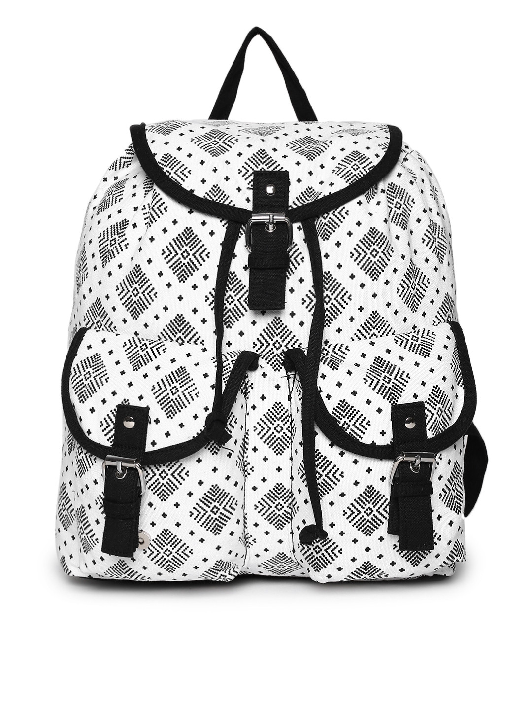 Buy People Women White & Black Backpack - Backpacks for Women 6799136 ...