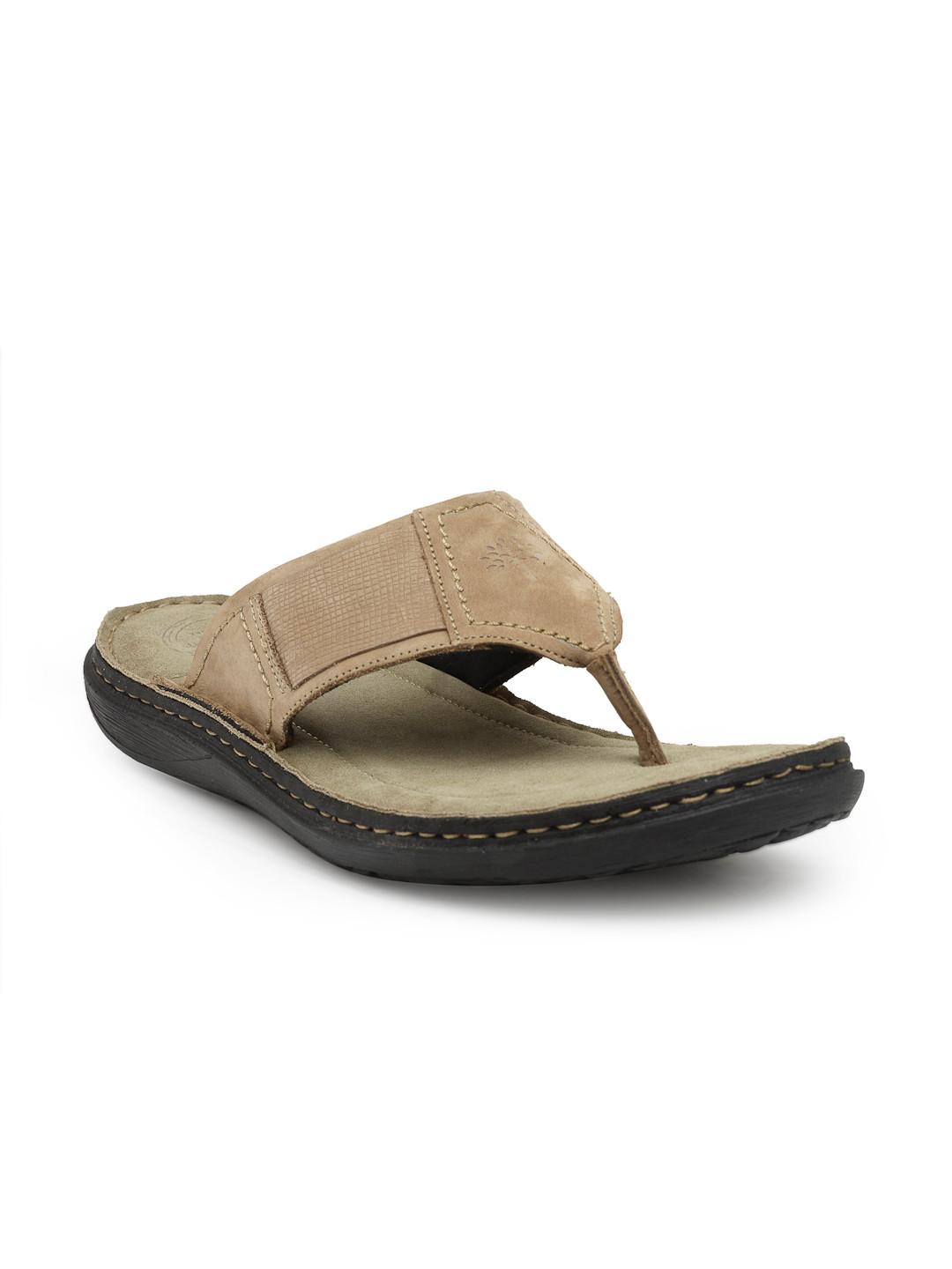 Buy Woodland Pro Planet Men Khaki Leather Comfort Sandals - Sandals for ...