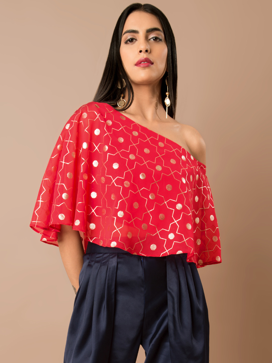 Buy INDYA Women Red Printed Top - Tops for Women 6805413 | Myntra