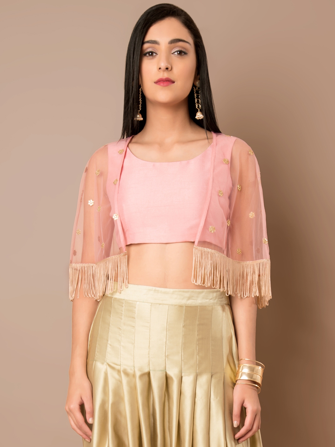 Buy Indya Women Pink Solid Layeredtop Tops For Women 6805414 Myntra