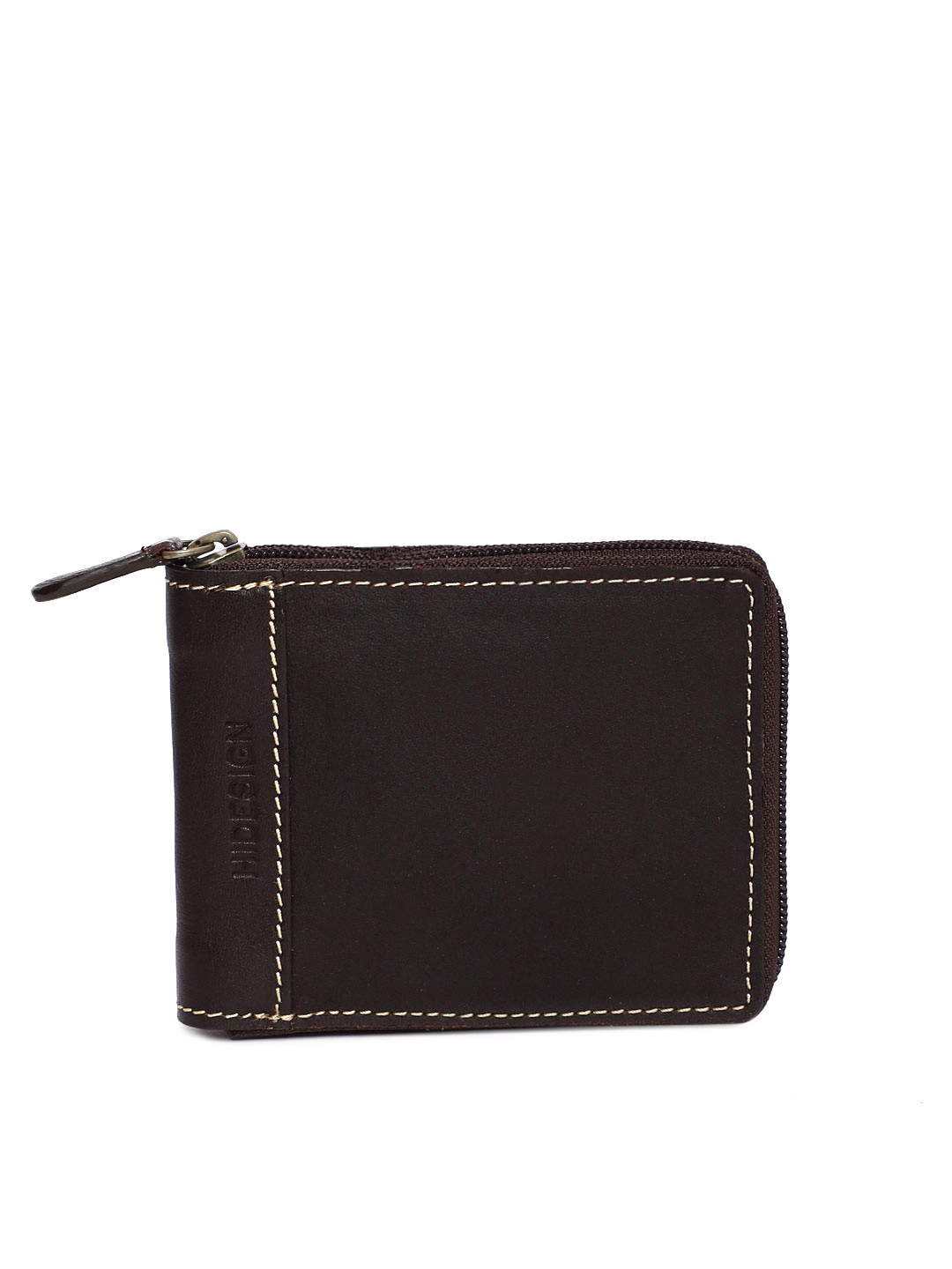 Buy Hidesign Men Brown Solid Zip Around Leather Wallet - Wallets for ...