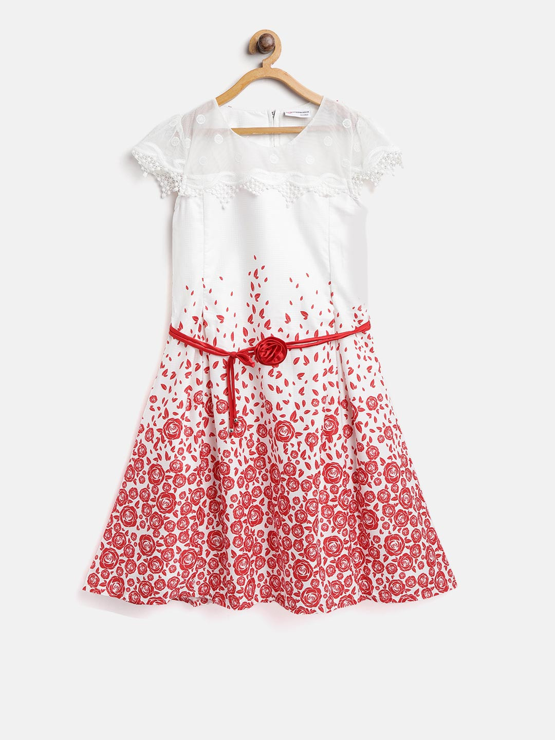 Buy Peppermint Girls Red Solid A Line Dress - Dresses for Girls 6837680 ...