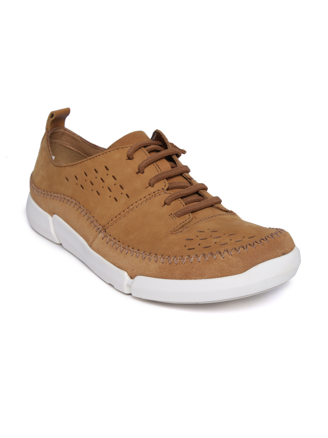Buy Clarks Men Camel Brown Nubuck Leather Sneakers - Casual Shoes for ...