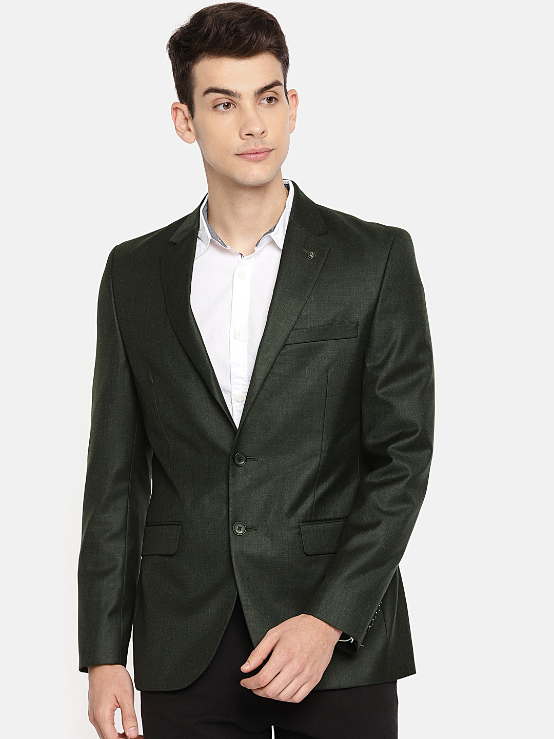 Buy Raymond Charcoal Grey Slim Fit Single Breasted Blazer - Blazers for ...