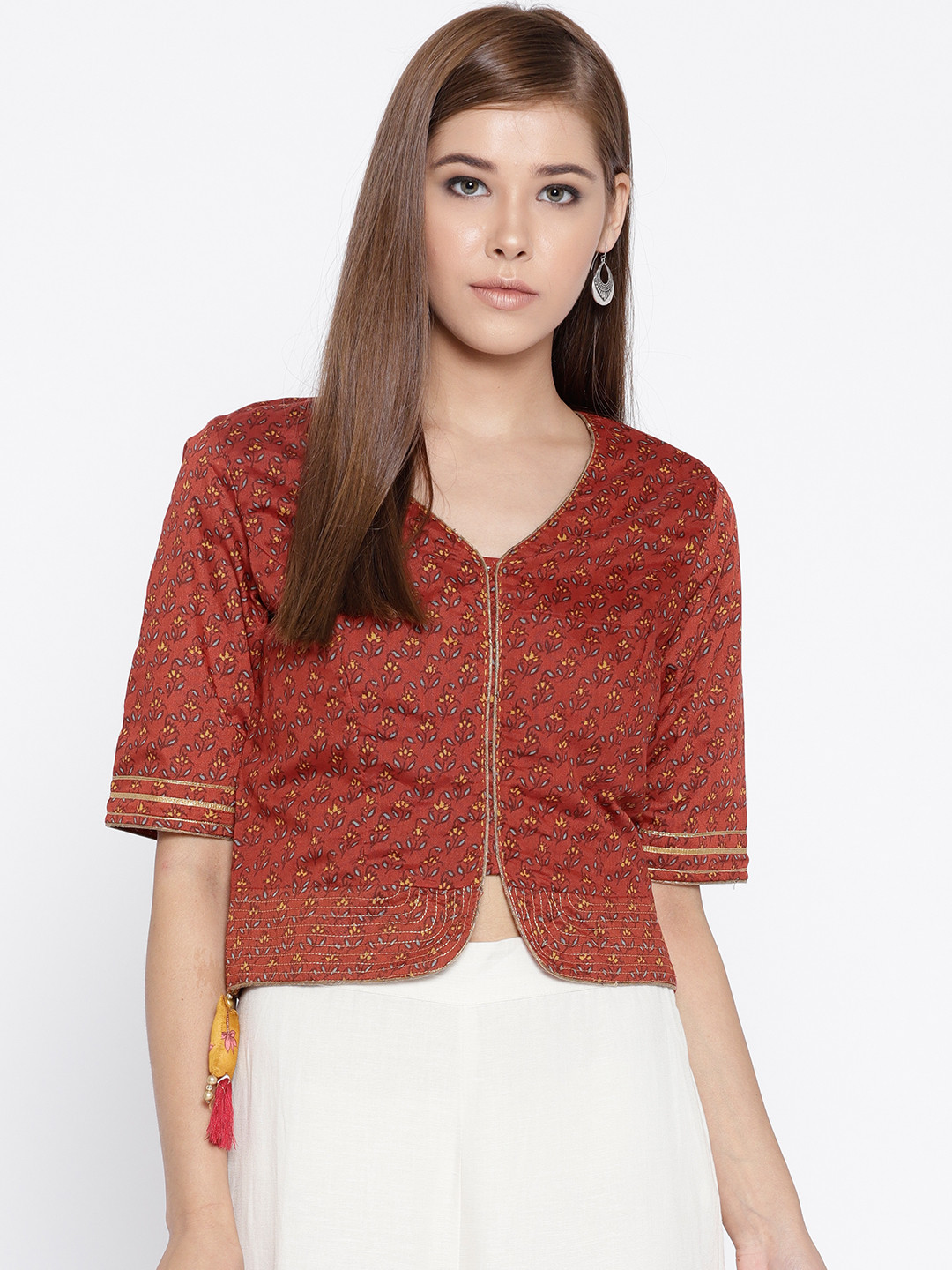 Buy Biba Women Rust Brown Printed Top - Tops for Women 6845291 | Myntra