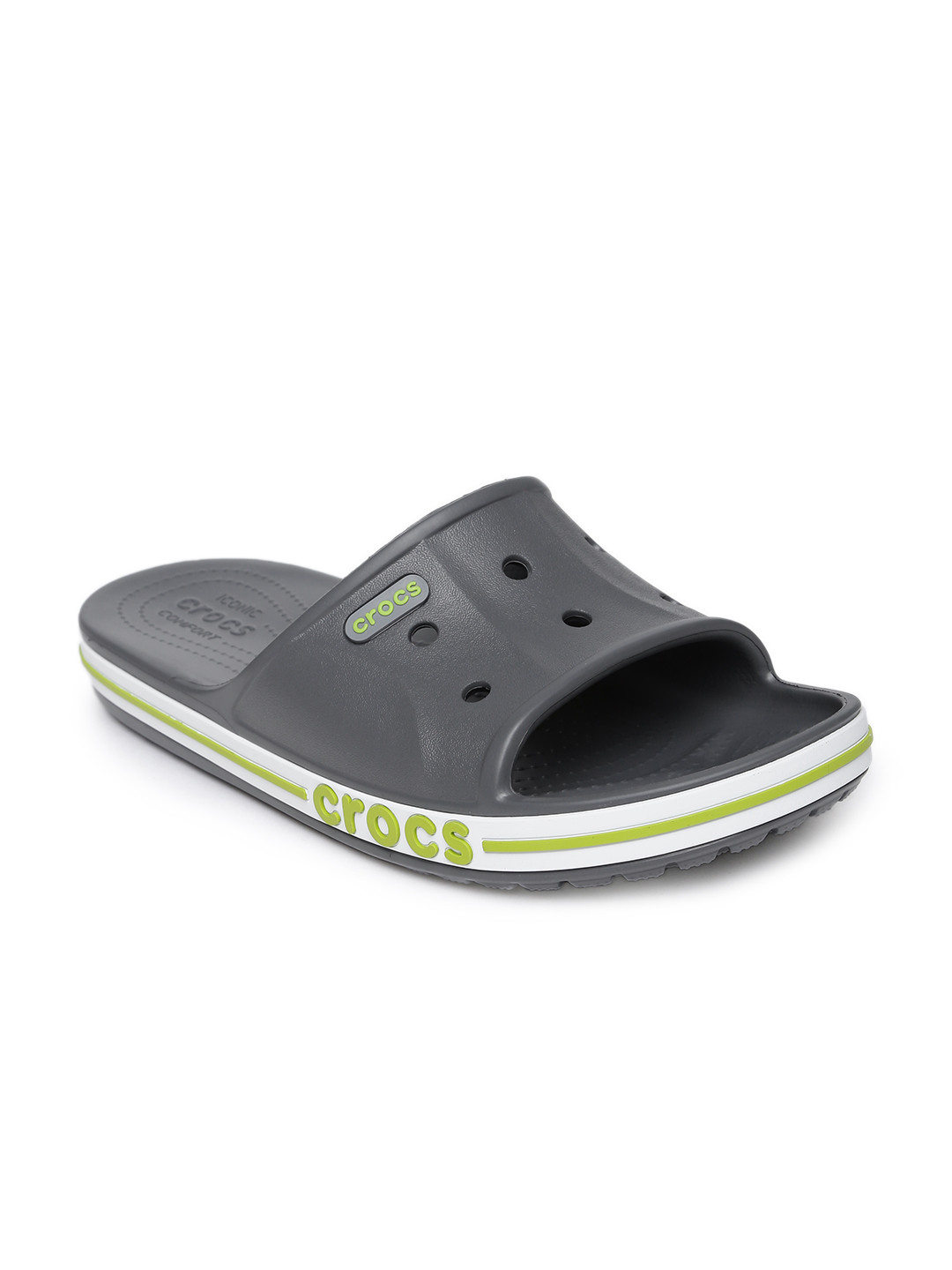 Buy Crocs Unisex Grey Solid Bayaband Sliders - Flip Flops for Unisex ...