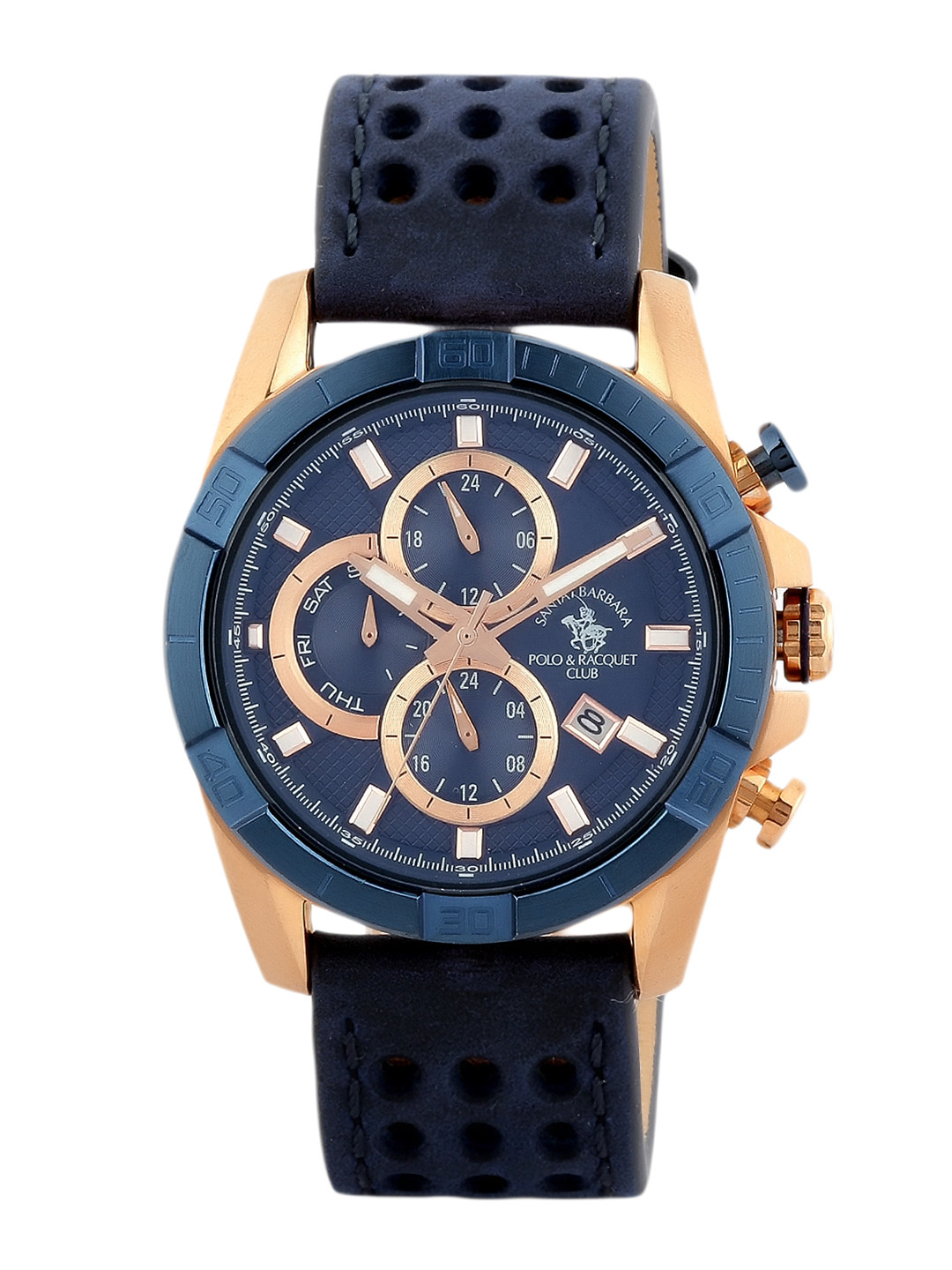 Buy SANTA BARBARA POLO & RACQUET CLUB Men Blue Analogue Chronograph ...