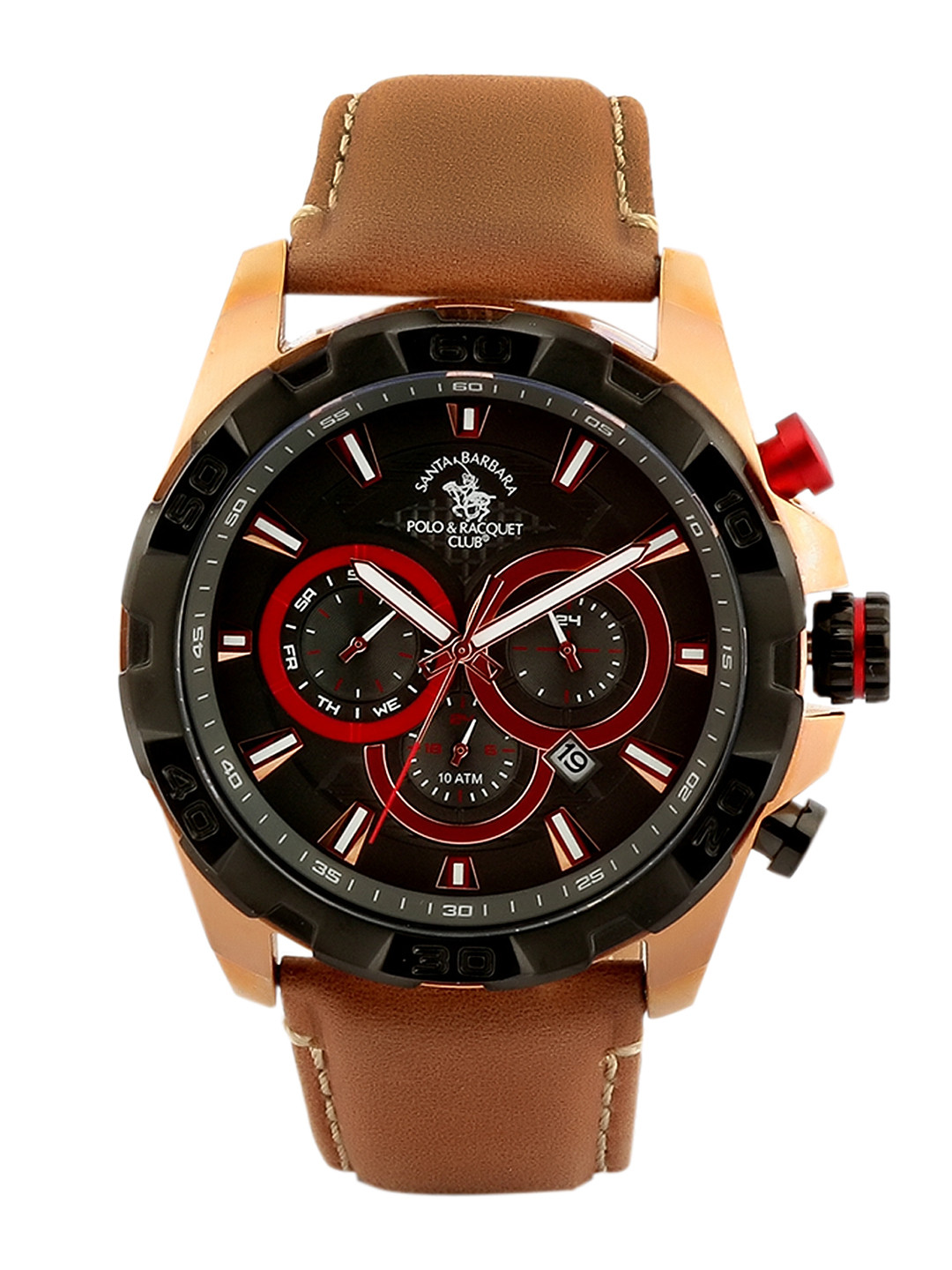 Buy SANTA BARBARA POLO & RACQUET CLUB Men Black Analogue Chronograph ...