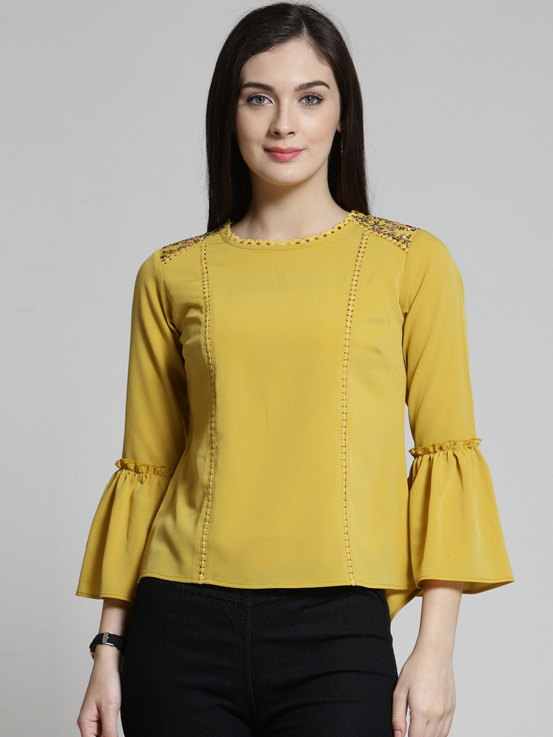 Buy PlusS Women Mustard Solid Top - Tops for Women 6914137 | Myntra