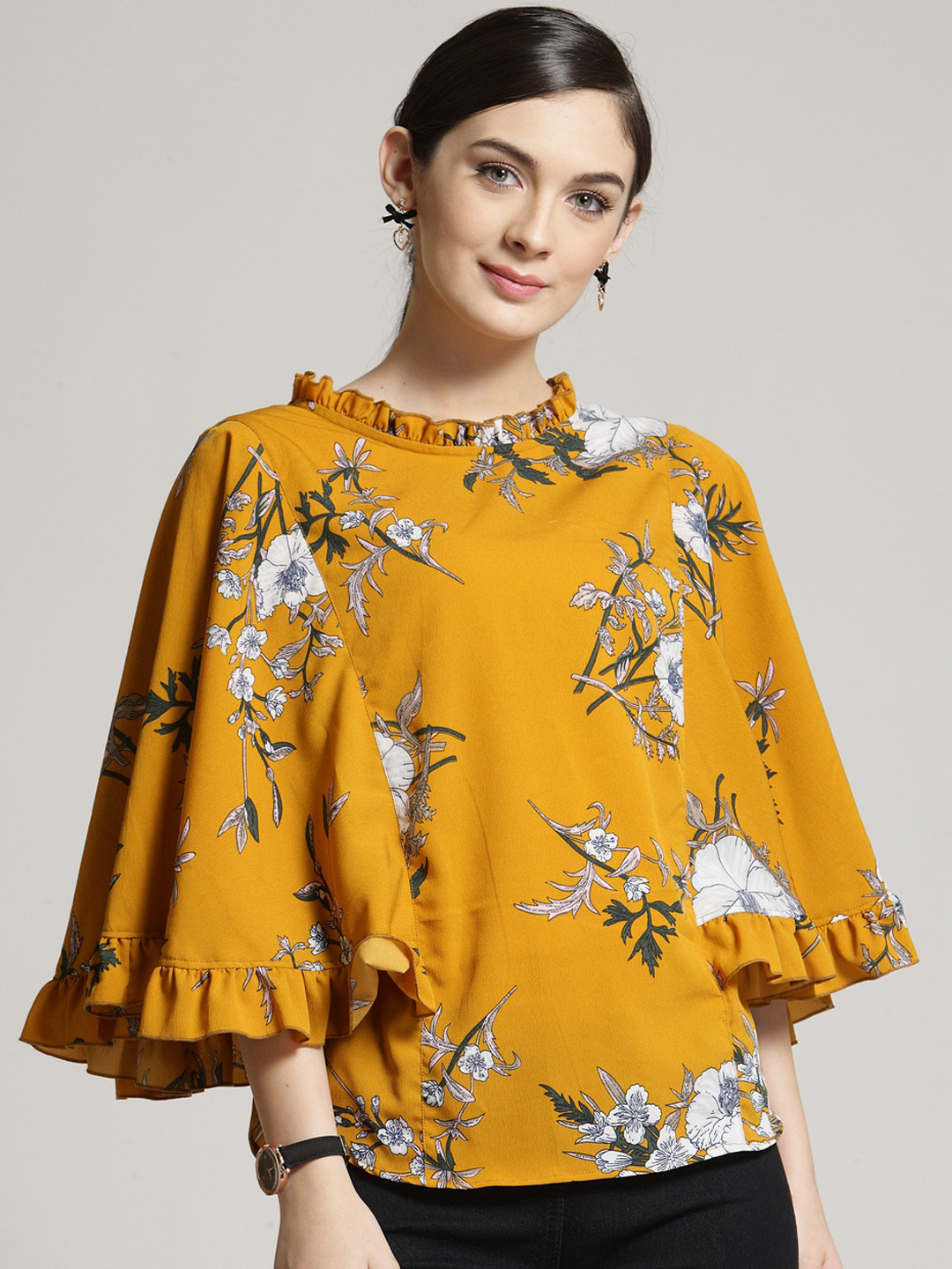 Buy PlusS Women Mustard Printed Top - Tops for Women 6914139 | Myntra