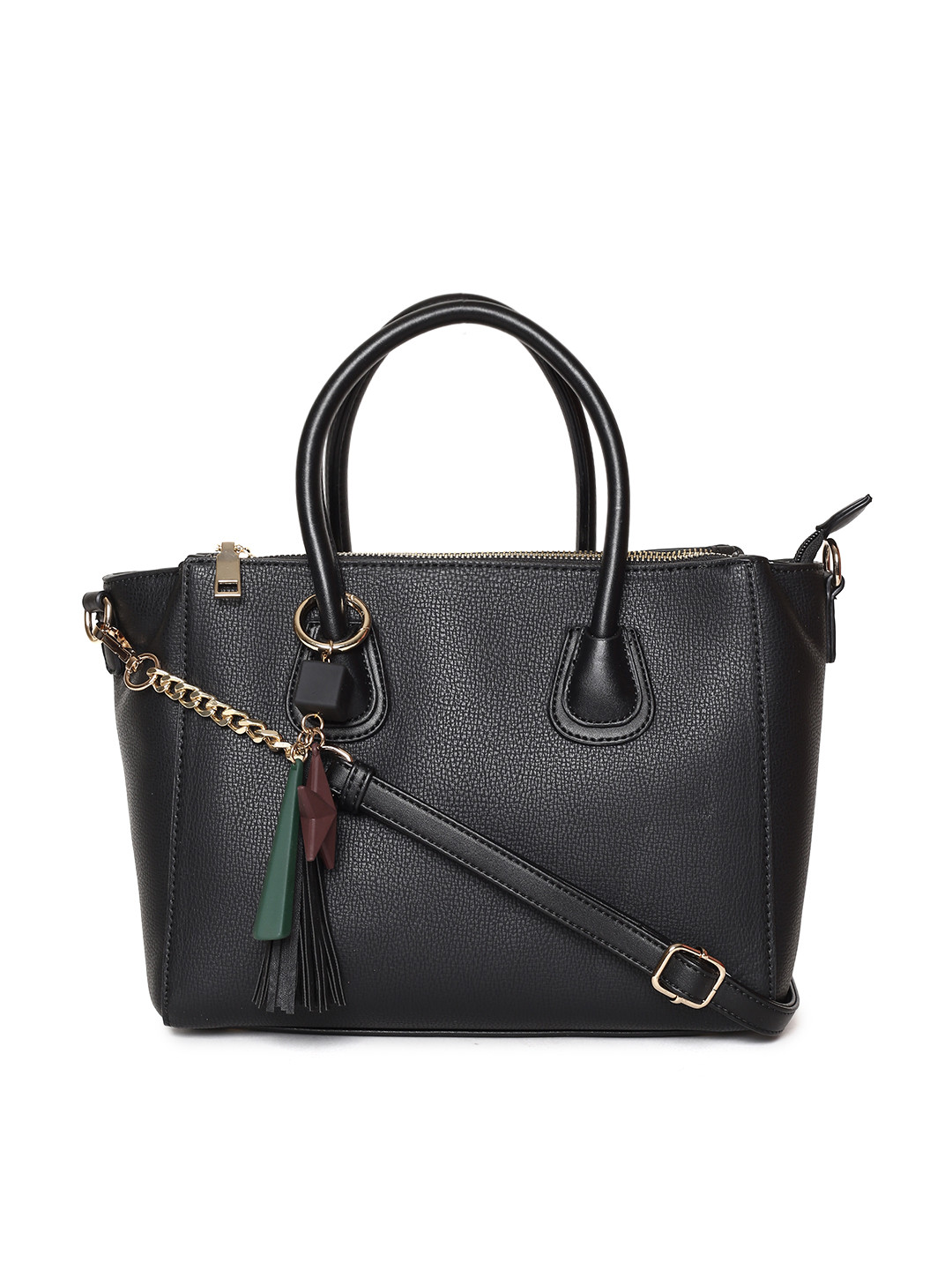 Buy CODE By Lifestyle Black Solid Handheld Bag - Handbags for Women ...