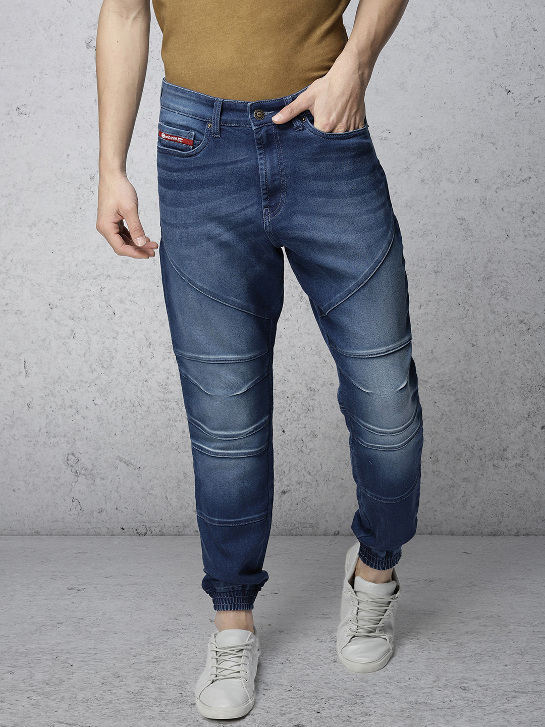 Buy Ecko Unltd Men Blue Jogger Mid Rise Clean Look Stretchable Jeans ...