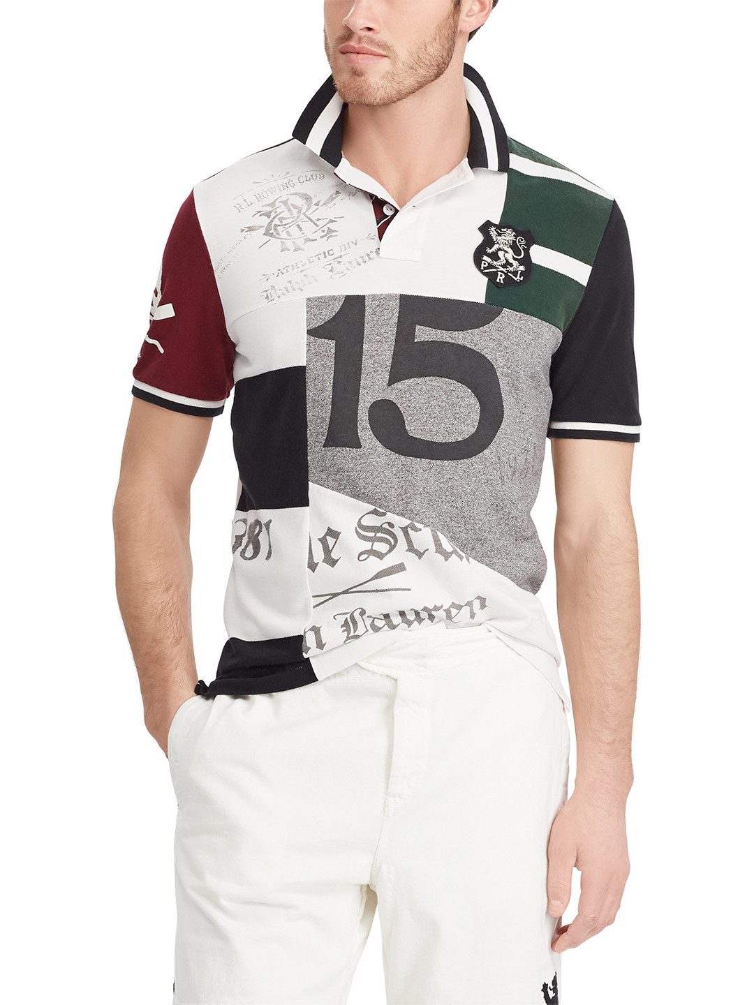 Buy Polo Ralph Lauren Classic Fit Patchwork Polo Shirt - Tshirts for ...