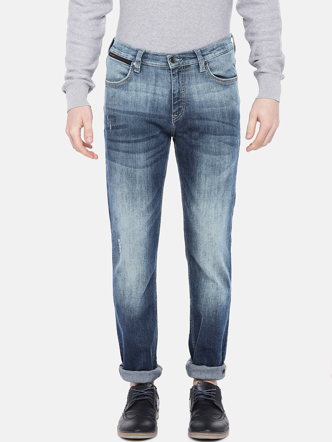 Buy Lee Men Blue Bruce Mid Rise Clean Look Stretchable Jeans - Jeans ...