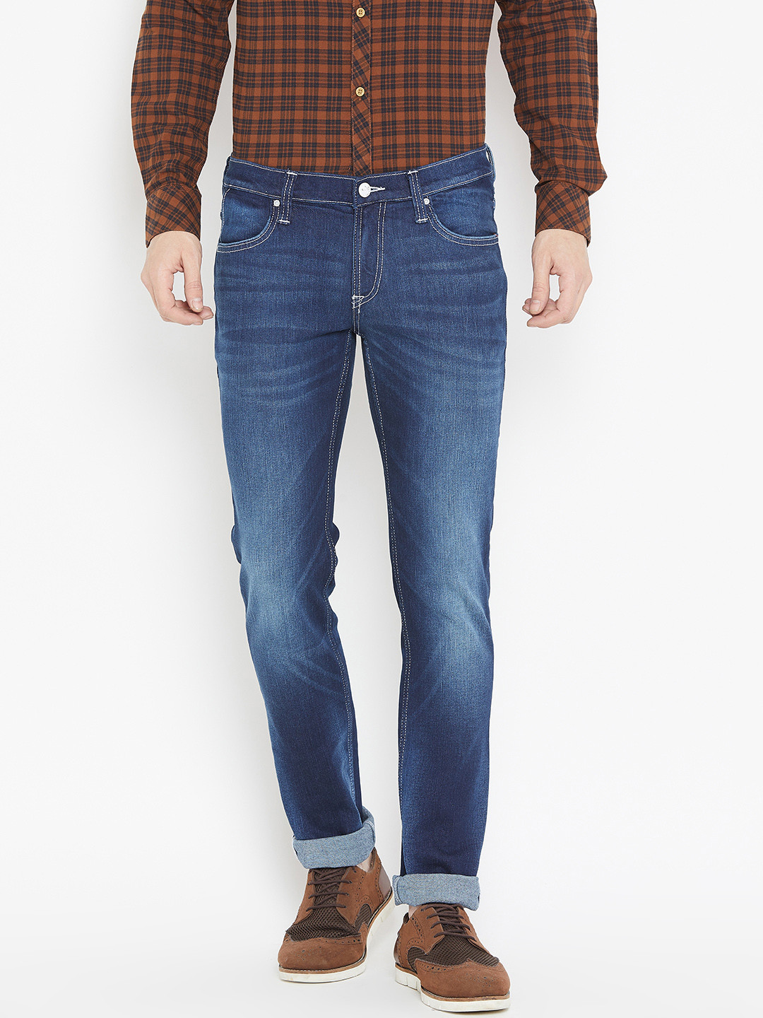 Buy Lee Men Blue Slim Fit Low Rise Clean Look Stretchable Jeans - Jeans ...