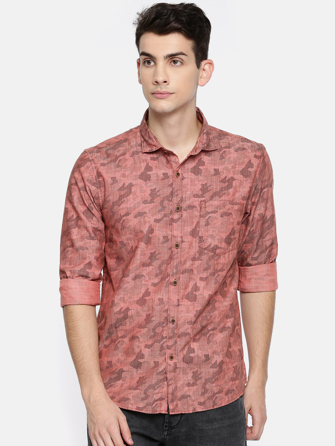 Buy Newport Men Rust Red Printed Casual Shirt - Shirts for Men 6960750 ...