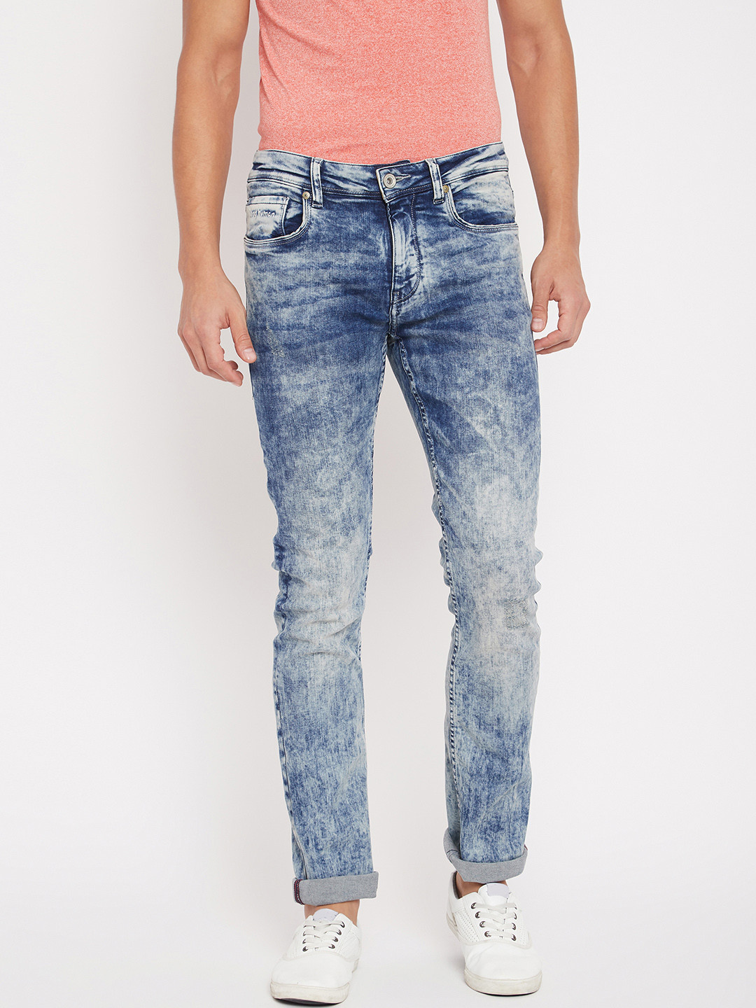 Buy Being Human Men Blue Skinny Straight Fit Mid Rise Clean Look ...