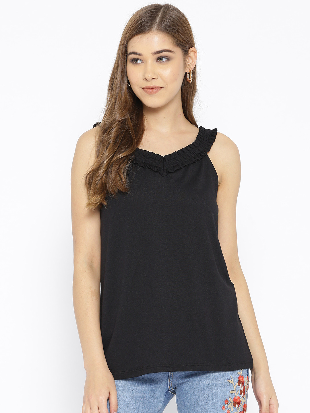 Buy ESPRIT Women Black Solid Top - Tops for Women 6970877 | Myntra