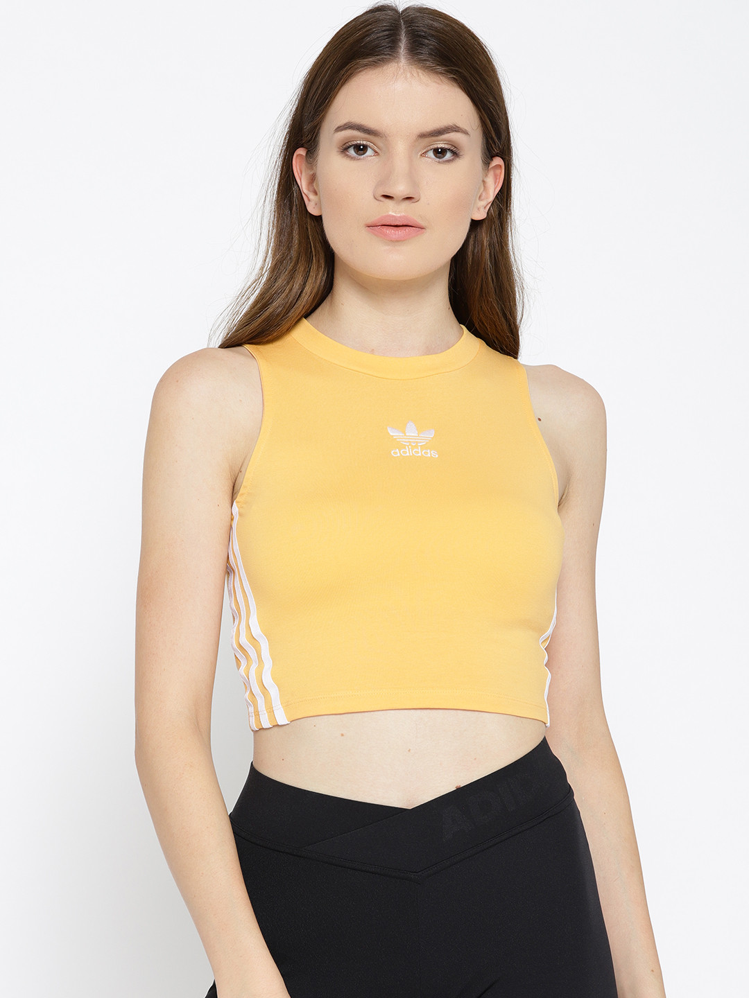 Buy ADIDAS Originals Women Yellow Crop Tank Top - Tops for Women ...
