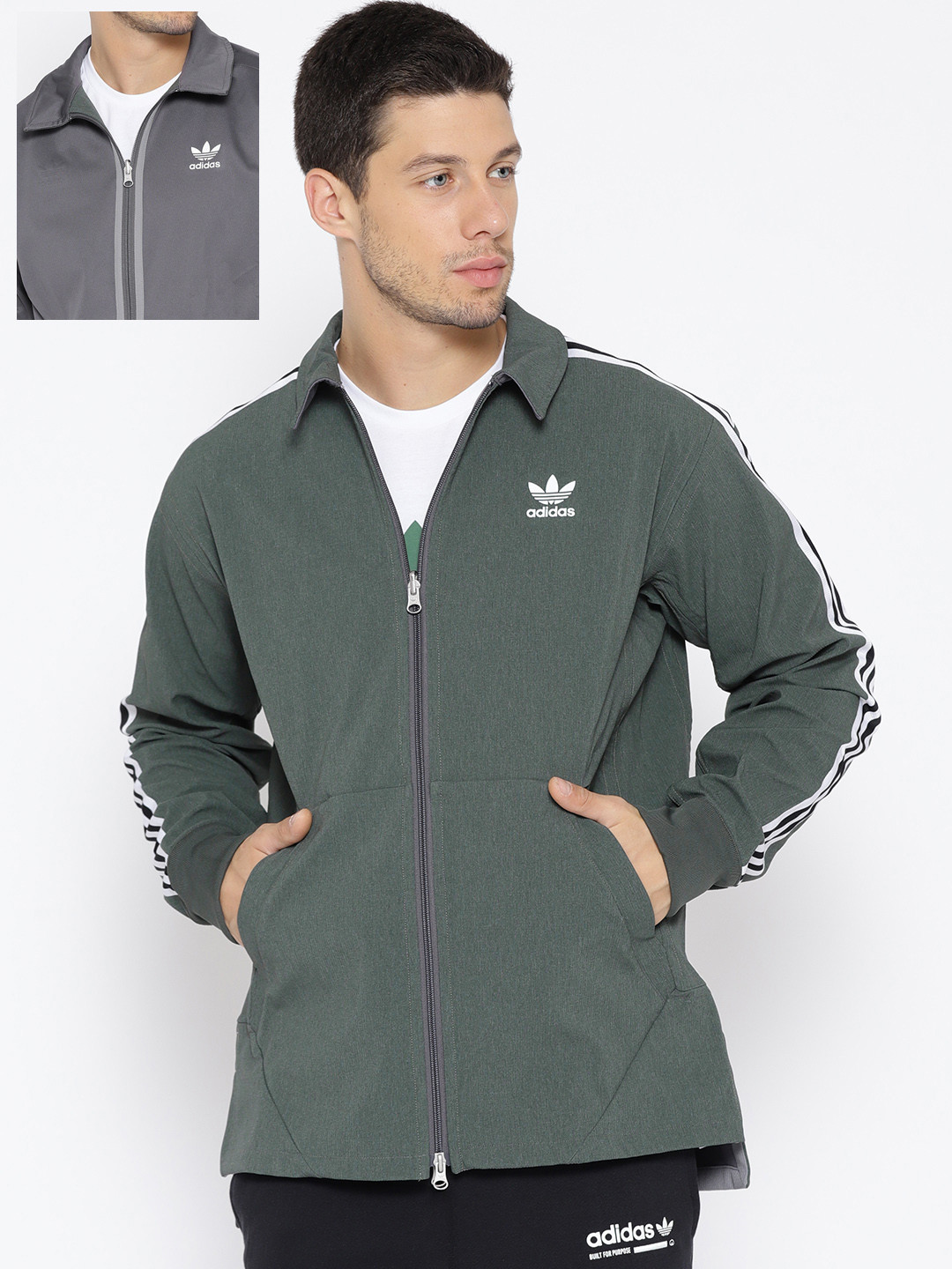 Buy ADIDAS Originals Olive Green & Charcoal Grey 2020 Reversible TT ...