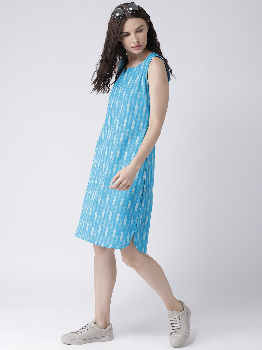 Buy Pinwheel Women Blue Striped A Line Dress - Dresses for Women ...