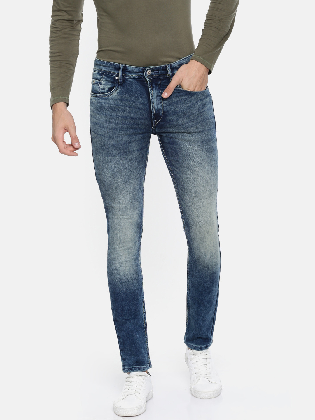 Buy Ecko Unltd Men Blue Super Slim Fit Mid Rise Clean Look Stretchable ...