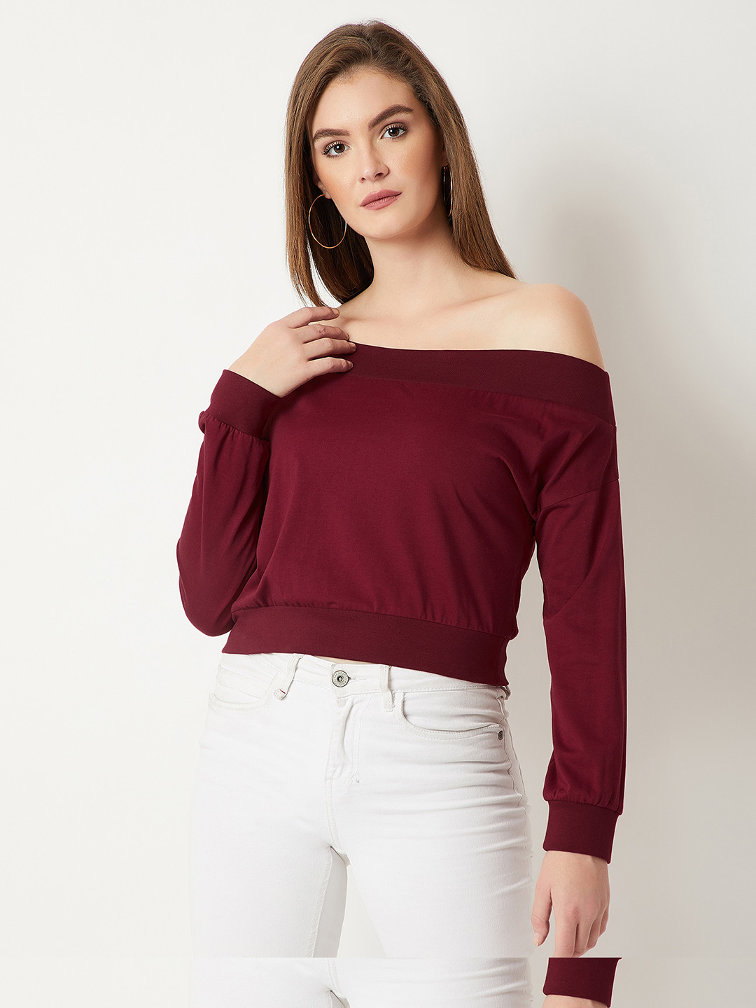 Buy Miss Chase Women Maroon Solid Top - Tops for Women 7027275 | Myntra