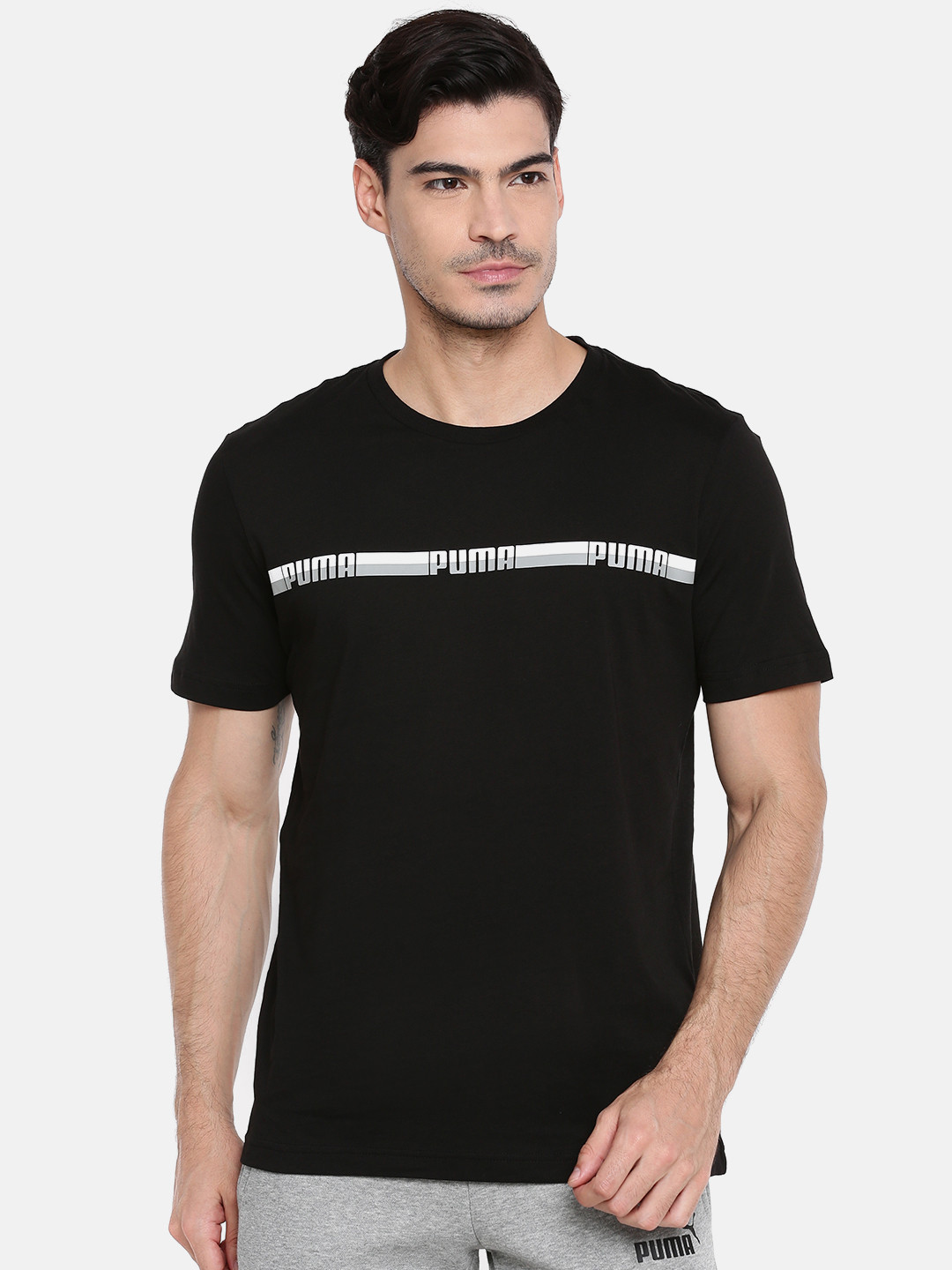 Buy Puma Men Black ELEVATED ESS Printed T Shirt - Tshirts for Men ...
