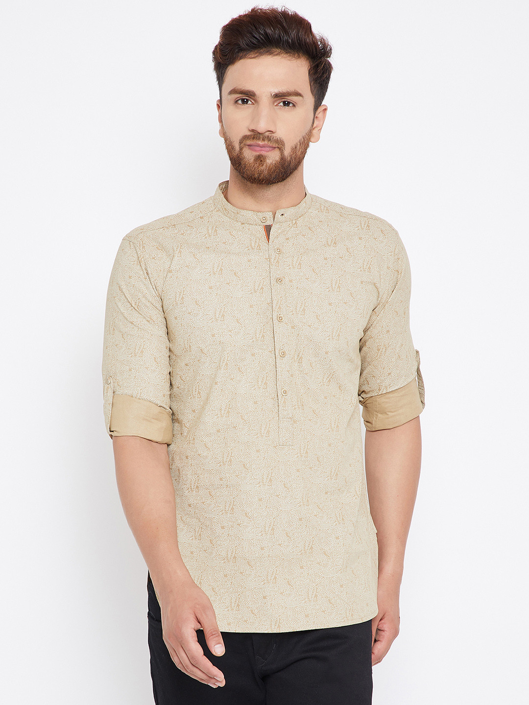 Buy Even Men Beige Printed Straight Kurta - Kurtas for Men 7035772 | Myntra