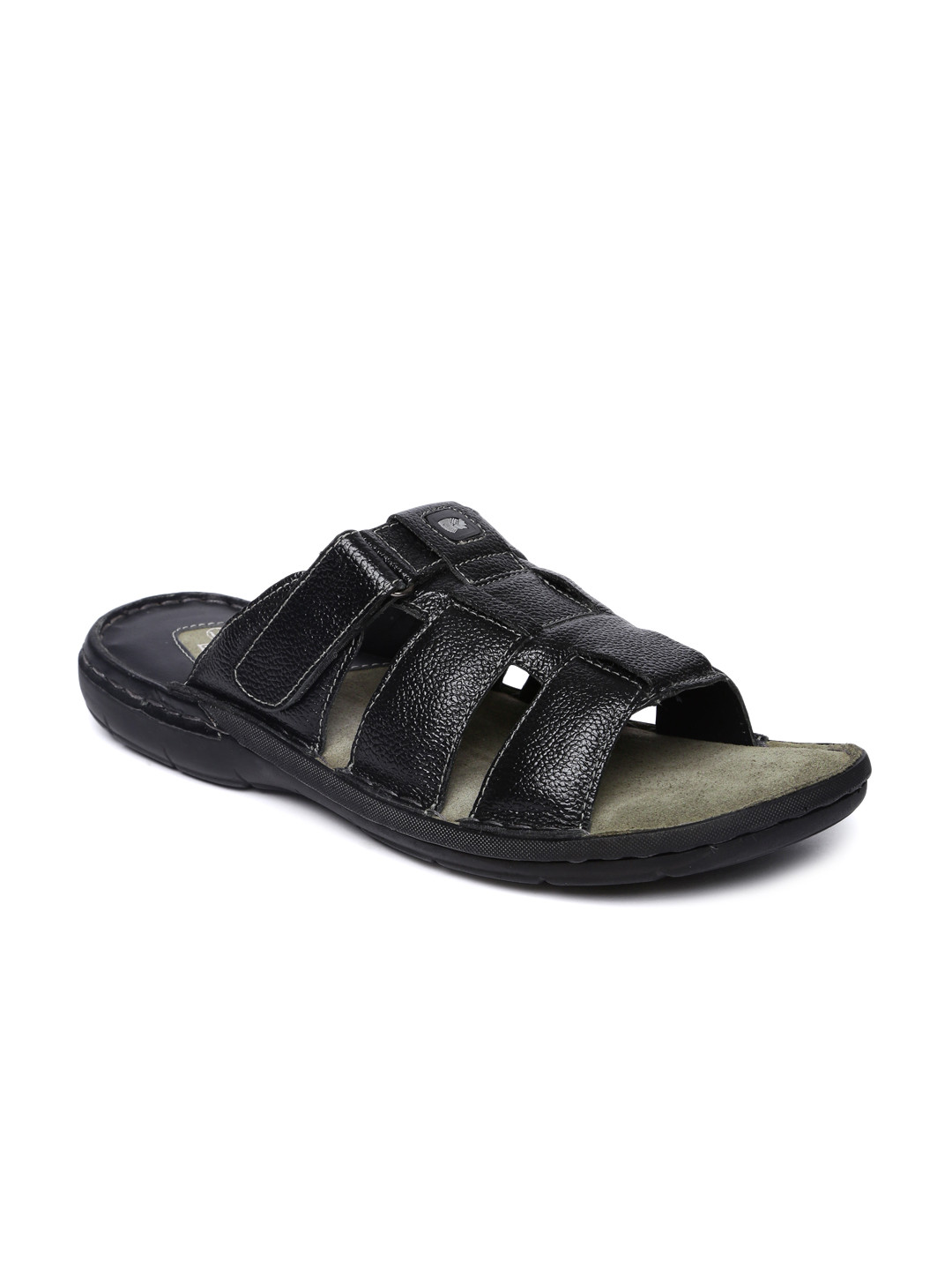 Buy Red Chief Men Black Leather Comfort Sandals - Sandals for Men ...