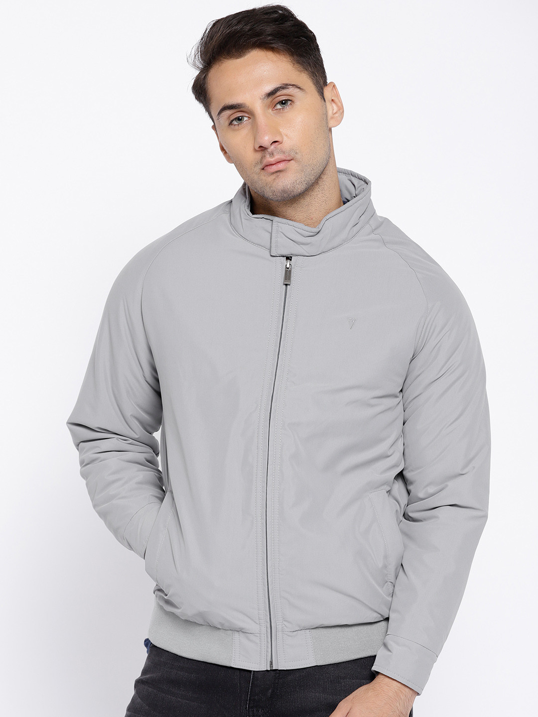 Buy Van Heusen Men Grey Solid Padded Jacket - Jackets for Men 7046022 ...