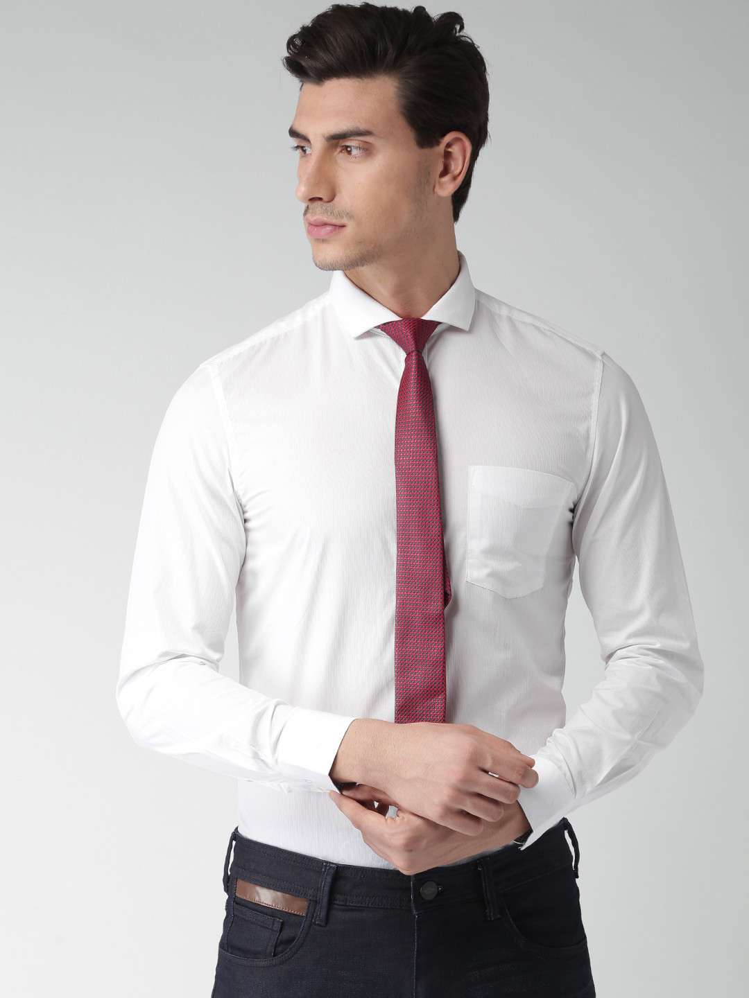 Buy INVICTUS Men White Slim Fit Formal Shirt - Shirts for Men 704674 ...
